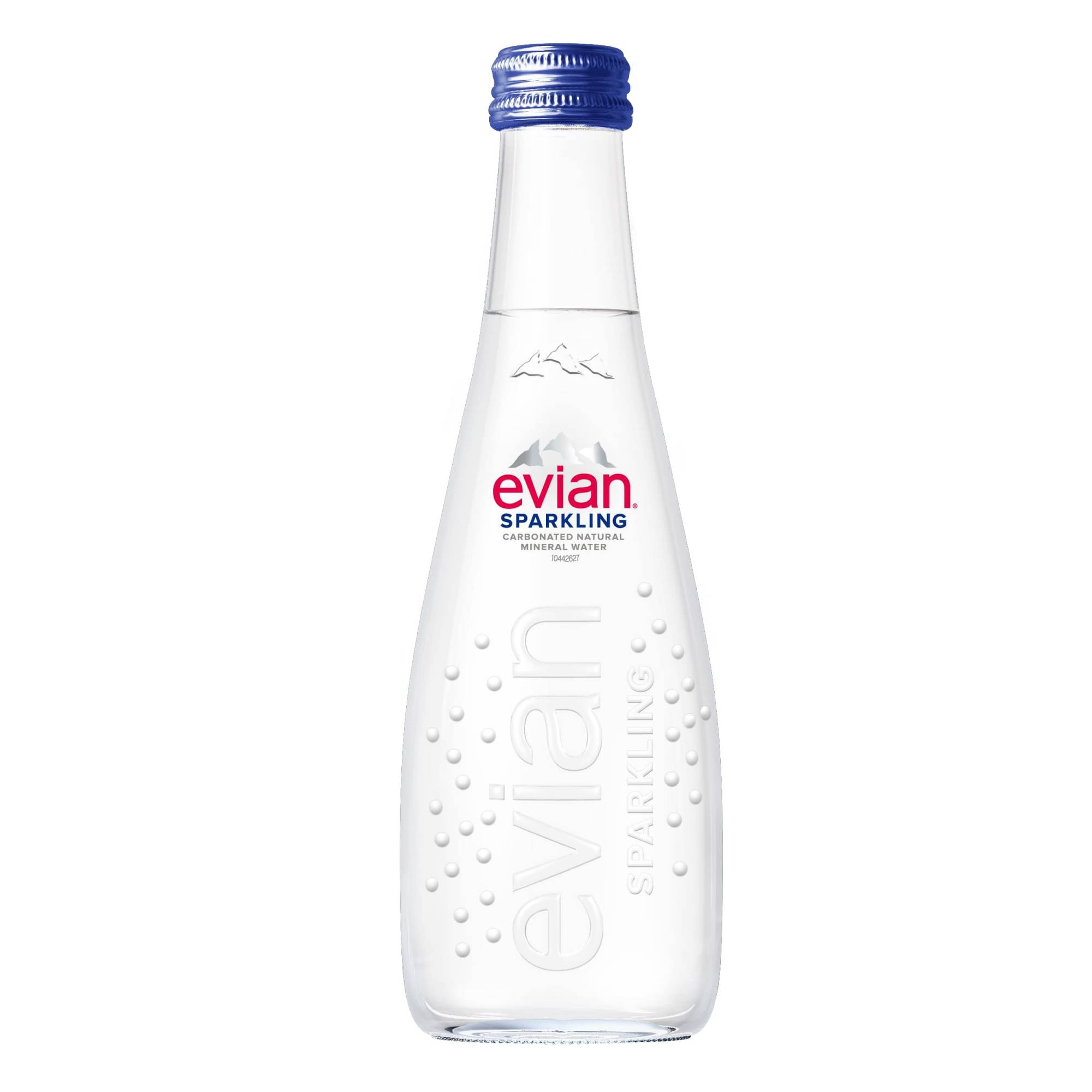 Evian Sparkling N Mineral Water Glass Bottle